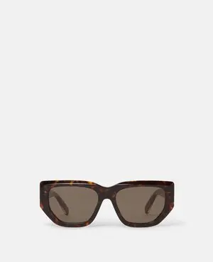 Stella McCartney Logo Cat-eye Sunglasses - Glossy Havana And Gold