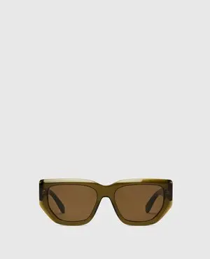 Stella McCartney Logo Cat-eye Sunglasses - Olive Green