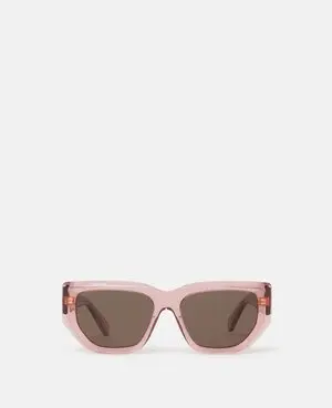 Stella McCartney Logo Cat-eye Sunglasses - Translucent Rose And Gold