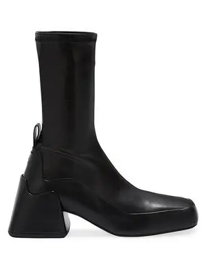 JIL SANDER Women's 45MM Leather Ankle Boots - Black  - Black