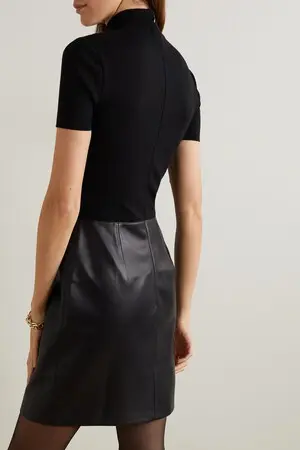 Ralph Lauren Wool And Leather Mini Dress
