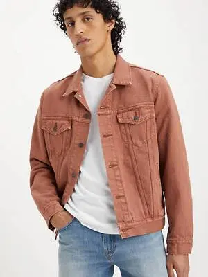 LEVI'S Trucker Jacket Washed Brown Garment Dye