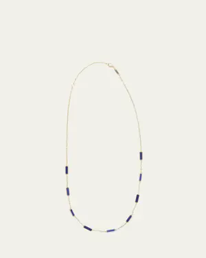 KAMAL Bar Chain Necklace With Gemstones - Lapis