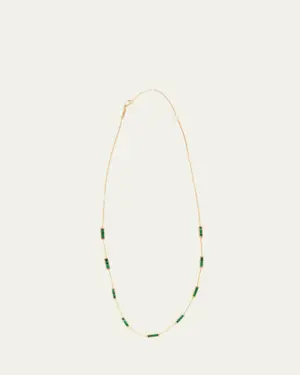 KAMAL Bar Chain Necklace With Gemstones Malachite