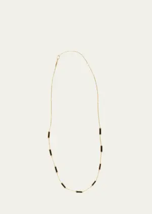 KAMAL Bar Chain Necklace With Gemstones Onyx