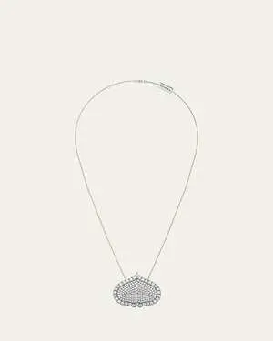 KAMAL Eye Adore Diamond Pave Pendant Necklace, 25mm - White Gold