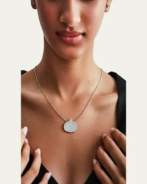 KAMAL Eye Adore Diamond Pave Pendant Necklace, 25mm - White Gold