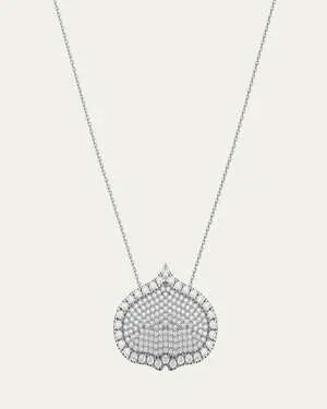 KAMAL Eye Adore Diamond Pave Pendant Necklace, 25mm - White Gold
