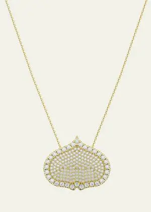 KAMAL Eye Adore Diamond Pave Pendant Necklace, 25mm - White Gold