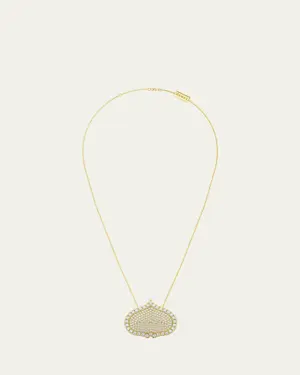 KAMAL KAMAL Eye Adore Diamond Pave Pendant Necklace, 25mm Yellow Gold