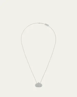 KAMAL Eye Adore Diamond Pave Pendant Necklace, 15mm - White Gold