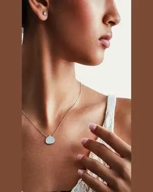 KAMAL Eye Adore Diamond Pave Pendant Necklace, 15mm - White Gold