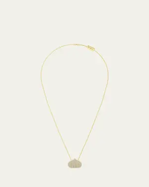 KAMAL Eye Adore Diamond Pave Pendant Necklace, 15mm - Yellow Gold