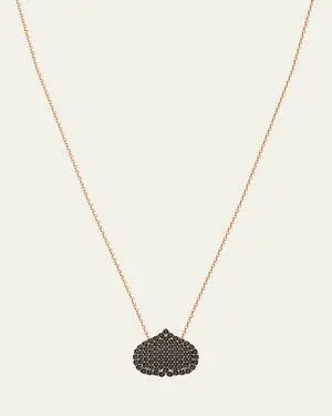 KAMAL Eye Adore Black Diamond Pavé Pendant Necklace, 15mm - Rose Gold