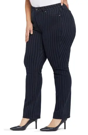NYDJ Marilyn Vertical Stripe Straight Leg Jeans