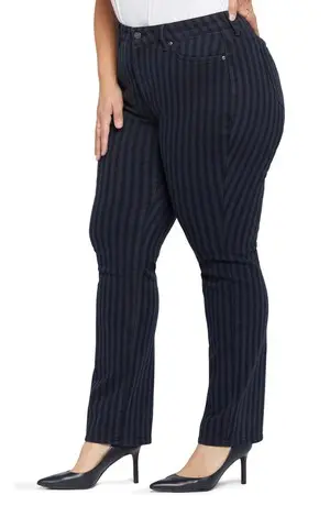 NYDJ Marilyn Vertical Stripe Straight Leg Jeans