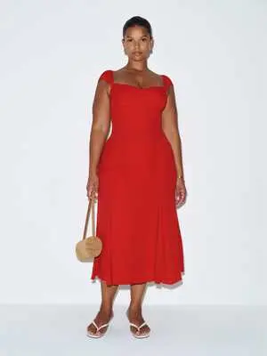 REFORMATION Bryson Midi Dress - Red