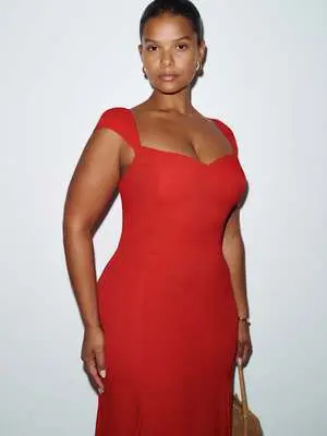 REFORMATION Bryson Midi Dress - Red