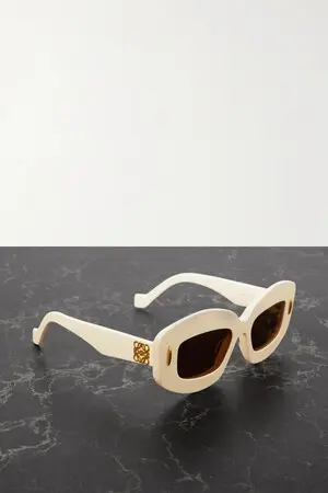 Loewe Screen Square-Frame Sunglasses Ivory