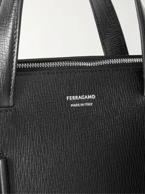 FERRAGAMO Cross-grain Leather Briefcase