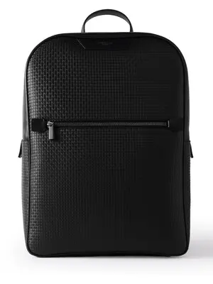 SERAPIAN Stepan Leather-trimmed Logo-embossed Coated-canvas Backpack