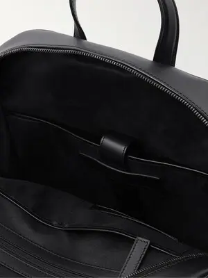 SERAPIAN Stepan Leather-trimmed Logo-embossed Coated-canvas Backpack