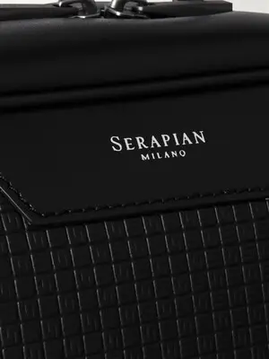 SERAPIAN Stepan Leather-trimmed Logo-embossed Coated-canvas Backpack