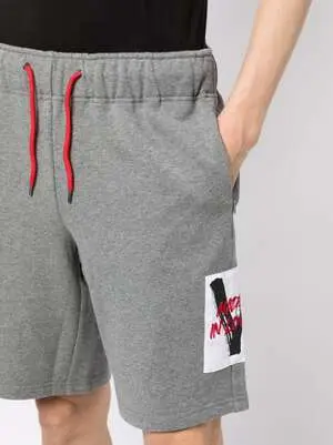 PORTS V Logo-patch Jersey Track Shorts - Grey