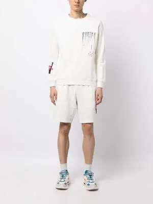 PORTS V Logo-patch Jersey Track Shorts - White