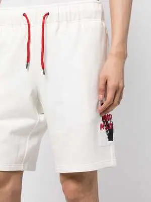 PORTS V Logo-patch Jersey Track Shorts - White