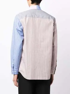 PORTS V Slogan-print Patchwork Cotton Shirt - Multicolour
