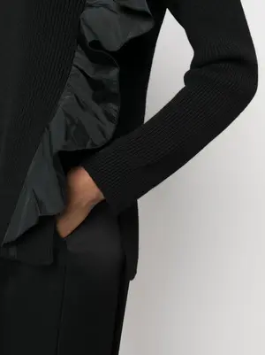 Red Valentino Ruffle-detail Ribbed-knit Top
