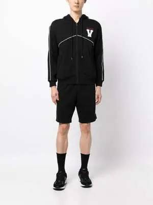 PORTS V Logo-embroidered Drawstring Hoodie