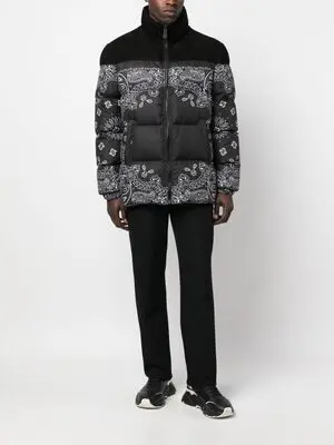 Philipp Plein Bandana-print Padded Jacket - Black