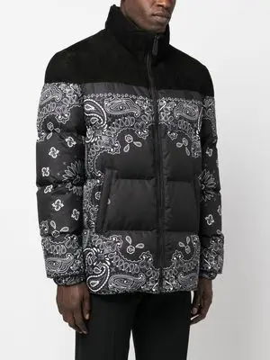 Philipp Plein Bandana-print Padded Jacket - Black