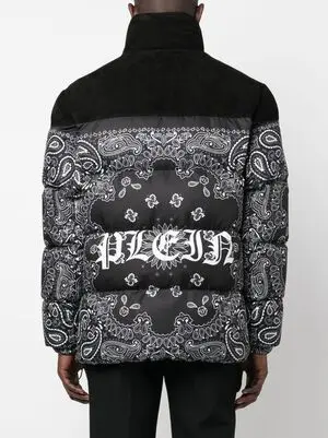 Philipp Plein Bandana-print Padded Jacket - Black