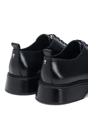 AMI Paris Lace-up Leather Loafers
