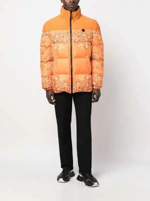 Philipp Plein Bandana Print Padded Jacket - Orange