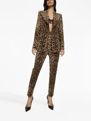 Dolce & Gabbana Leopard-print Trousers - Brown