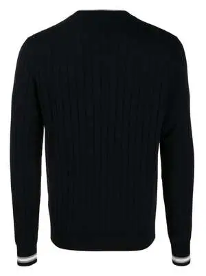 Peserico V-neck Ribbed Virgin Wool Jumper
