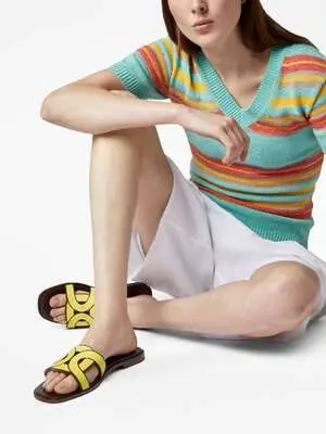 TOD'S Leather Logo Sandals