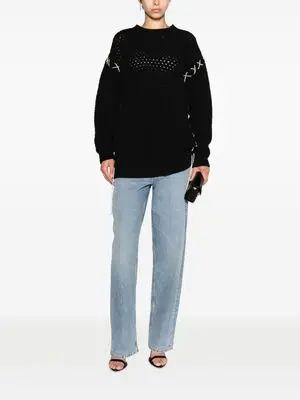 Giuseppe Di Morabito Open-knit Merino-cashmere Jumper - Black