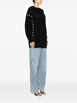 Giuseppe Di Morabito Open-knit Merino-cashmere Jumper - Black