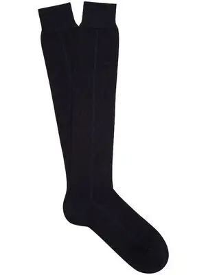Zegna Triple Stitch Cotton-blend Socks - Blue
