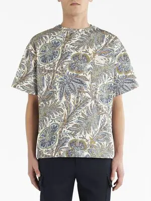 Etro Paisley-print Cotton T-shirt - Blue