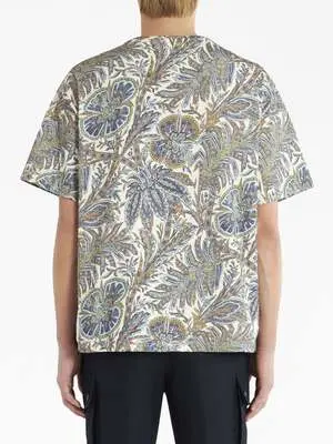 Etro Paisley-print Cotton T-shirt - Blue