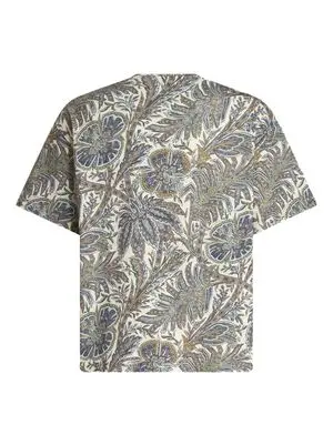 Etro Paisley-print Cotton T-shirt - Blue