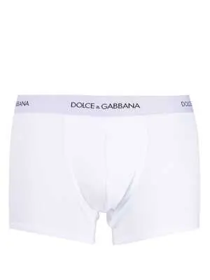 Dolce & Gabbana Logo-waist Cotton Boxers - White