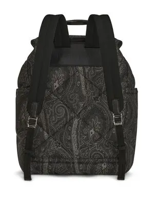 Etro Pegaso-motif Paisley-print Backpack - Black