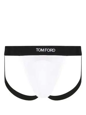 TOM FORD Logo-waistband Briefs - White